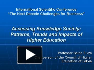 International Scientific Conference presentation | free to download