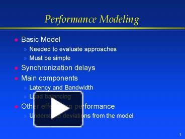 PPT – Performance Modeling PowerPoint presentation | free to download ...