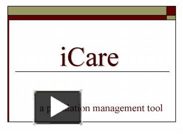 iCare presentation | free to view