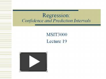 Regression: Confidence and Prediction Intervals presentation | free to view