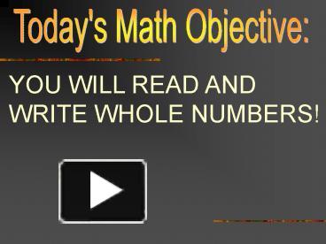 PPT – Today's Math Objective: PowerPoint presentation | free to view ...