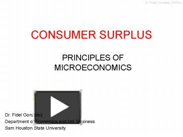 PPT – CONSUMER SURPLUS PowerPoint presentation | free to view - id ...