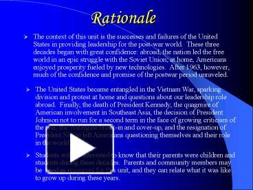 PPT – Rationale PowerPoint presentation | free to view - id: 1805e8-ZWMyY