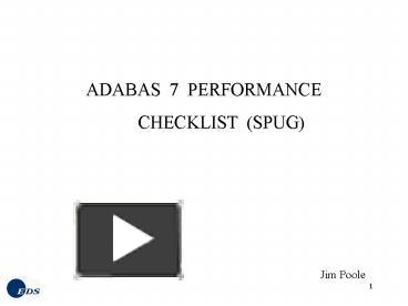 ADABAS 7 PERFORMANCE presentation | free to view