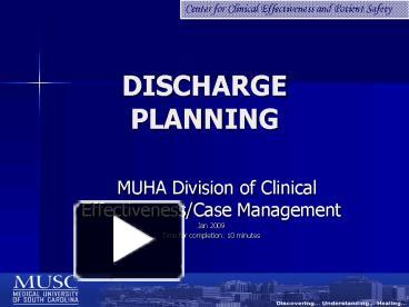 DISCHARGE PLANNING presentation | free to view
