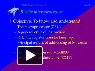 PPT – 8. The microprocessor PowerPoint presentation | free to download ...