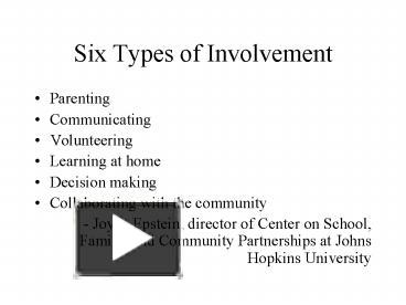Six Types of Involvement presentation | free to view