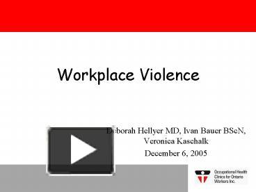 PPT – Workplace Violence PowerPoint presentation | free to view - id ...