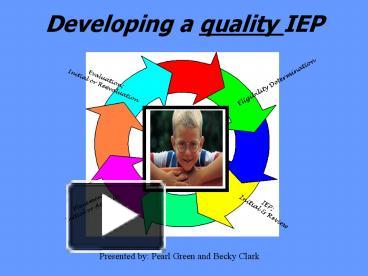 PPT – Developing a quality IEP PowerPoint presentation | free to view ...