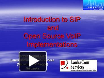 Introduction to SIP and Open Source VoIP Implementations presentation ...