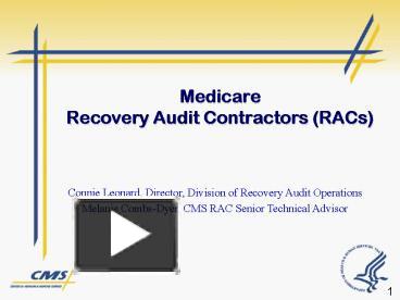 Medicare Recovery Audit Contractors RACs presentation | free to view