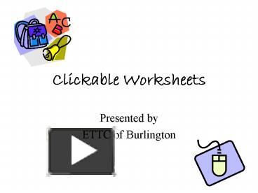 Clickable Worksheets presentation | free to view
