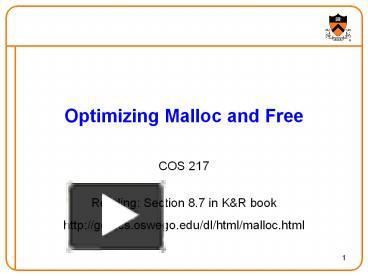 PPT – Optimizing Malloc and Free PowerPoint presentation | free to ...