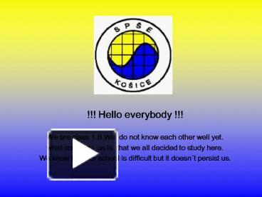 Hello everybody !!! presentation | free to download