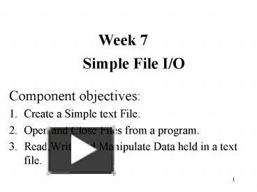 Simple File IO presentation | free to view
