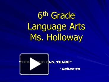 PPT – 6th Grade PowerPoint presentation | free to view - id: 182e33-ZDc1Z