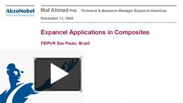 Expancel Applications in Composites FEIPUR Sao Paulo, Brazil ...
