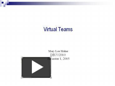 Virtual Teams presentation | free to view