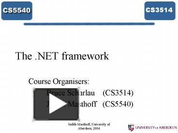 PPT – The 'NET framework PowerPoint presentation | free to view - id ...