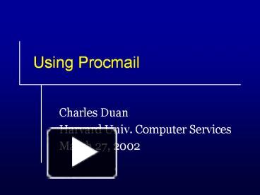 Using Procmail presentation | free to download