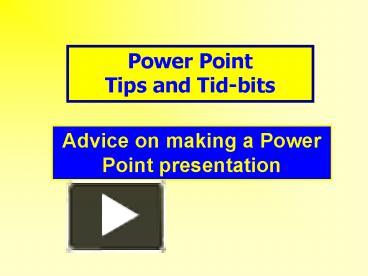 PPT – Power Point Tips and Tidbits PowerPoint presentation | free to ...