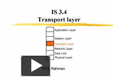 IS 3'4 Transport layer presentation | free to view