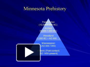 Minnesota Prehistory presentation | free to view