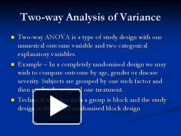 Two-way Analysis of Variance presentation | free to download