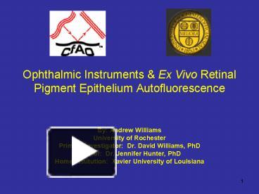 PPT – Ophthalmic Instruments PowerPoint presentation | free to view ...