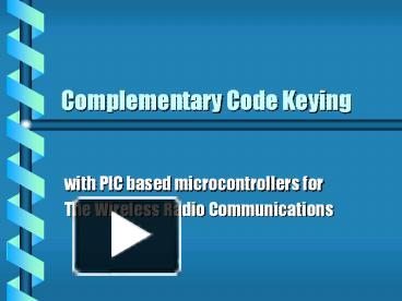 Complementary Code Keying presentation | free to download