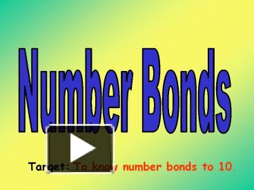 Number Bonds presentation | free to download