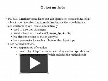 Object methods presentation | free to download