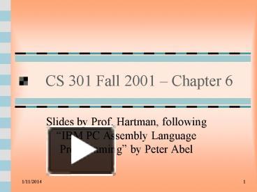 PPT – CS 301 Fall 2001 PowerPoint presentation | free to download - id ...