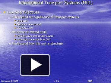 PPT – International Transport Systems M01 PowerPoint presentation ...
