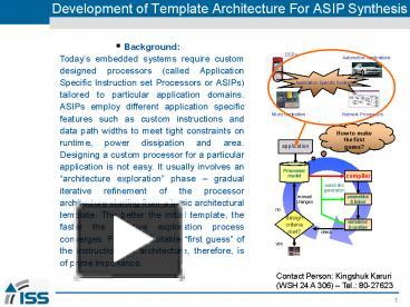 PPT – Development of Template Architecture For ASIP Synthesis ...