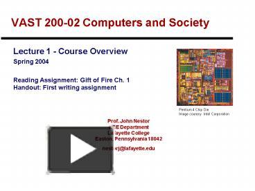 PPT – VAST 20002 Computers and Society PowerPoint presentation | free ...