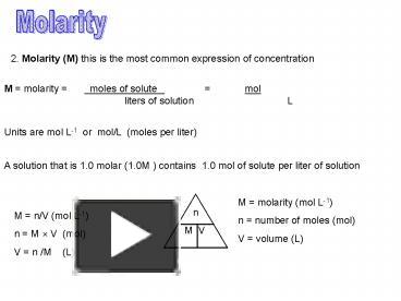 Molarity presentation | free to view