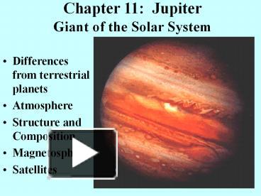 PPT – Chapter 11: Jupiter Giant of the Solar System PowerPoint ...