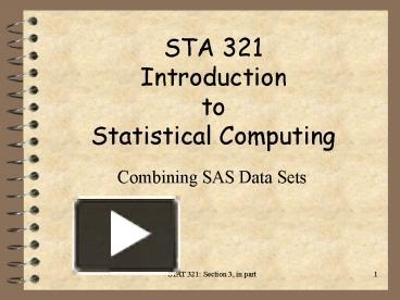 STA 321 Introduction to Statistical Computing presentation | free to view