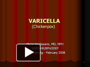 VARICELLA (Chickenpox) presentation | free to view