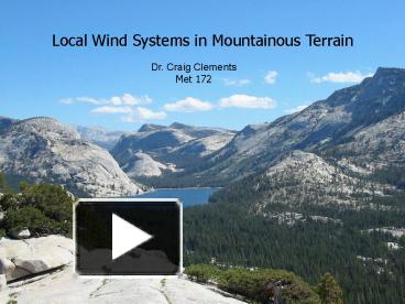 PPT – A Temperature Minimum of 56C: How does a Cold Air Pool Form in a ...