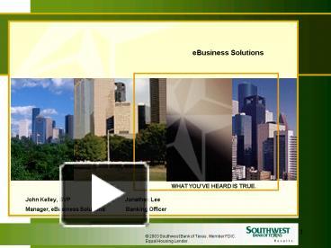PPT – eBusiness Solutions PowerPoint presentation | free to view - id ...