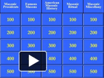 Masonic presentation | free to view