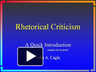 PPT – Rhetorical Criticism PowerPoint presentation | free to download ...
