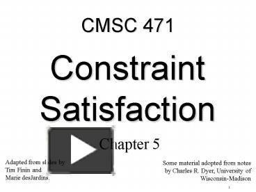 PPT – Constraint Satisfaction PowerPoint presentation | free to view ...
