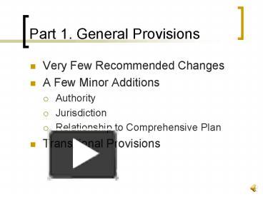 Part 1' General Provisions presentation | free to view