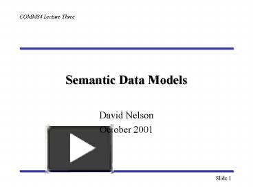 PPT – Semantic Data Models PowerPoint presentation | free to view - id ...