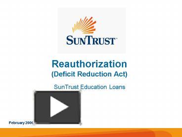 PPT – Reauthorization Deficit Reduction Act PowerPoint presentation ...