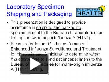 PPT – Laboratory Specimen Shipping and Packaging PowerPoint ...