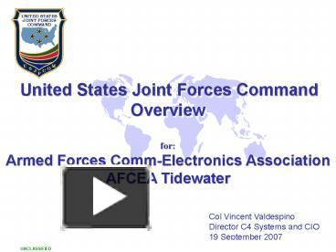 JFCOM Command Briefing presentation | free to view